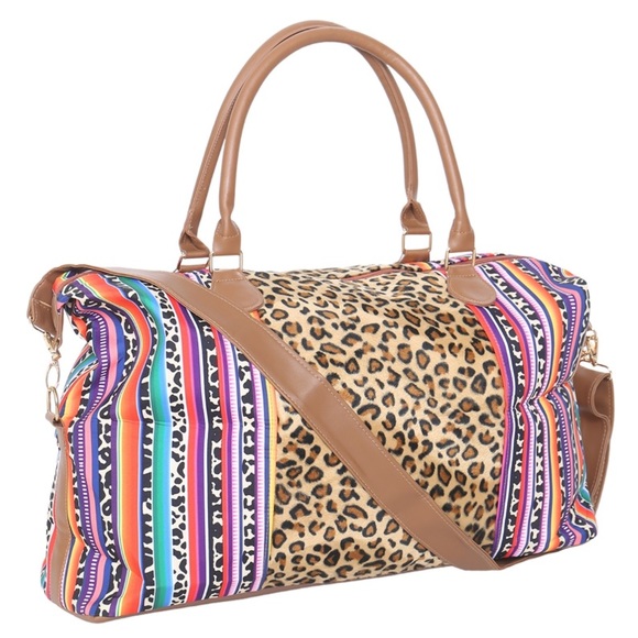 Bags | Serape Leopard Print Weekend Duffle Bag | Poshmark